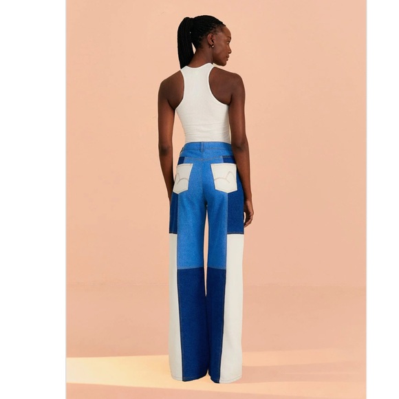 FARM Rio | Jeans | Farm Rio Denim Patchwork Wide Leg Jean | Poshmark